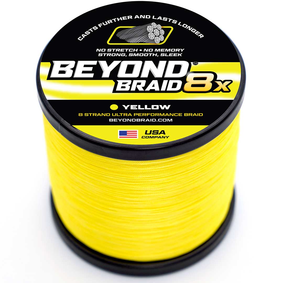 Yellow braided fishing line store